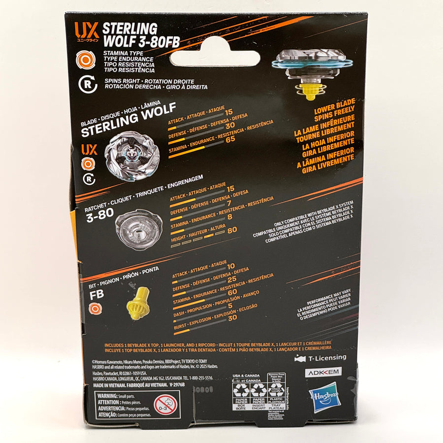Sterling Wolf 3-80FB Hasbro - Beyblade X UX Series