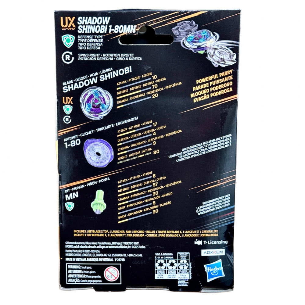 Beyblade X Shadow Shinobi 1-80MN (UX Series) Hasbro